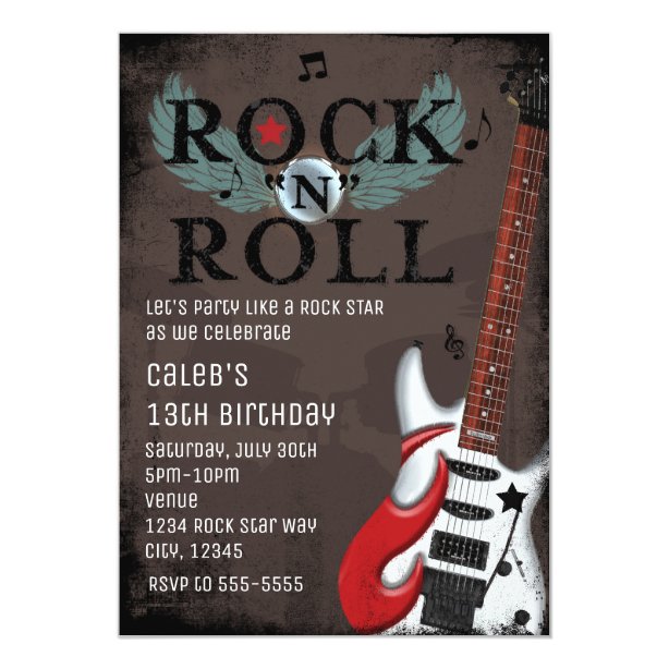 Rock N Roll Invitations | Zazzle UK