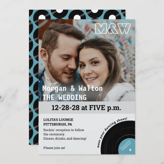 Rock Record Album Concert Style Wedding Invitation | Zazzle