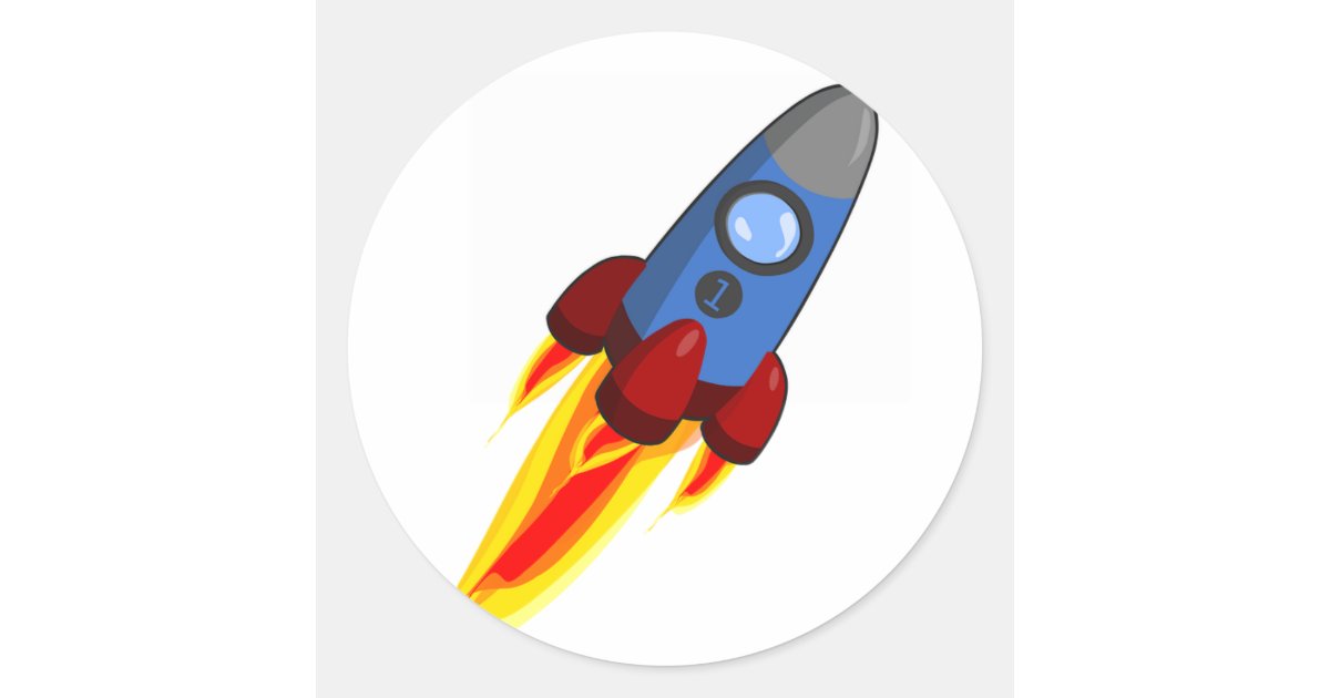 Rocket Ship - Number 1 Sticker | Zazzle