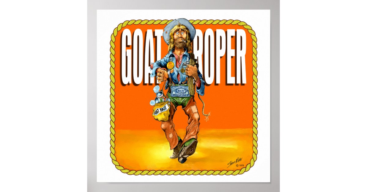 Rodeo Goat Roper Poster | Zazzle