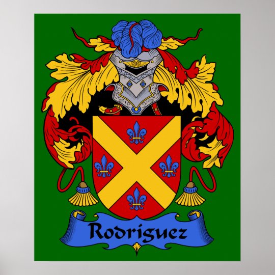 Rodriguez Coat of Arms Heraldic Print | Zazzle.co.uk