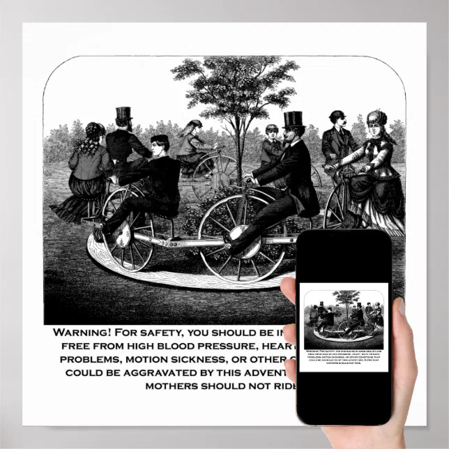 Roller Coaster Warning Poster | Zazzle