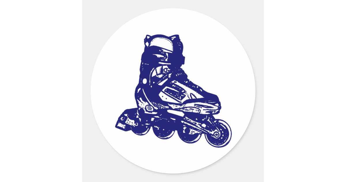 Rollerblades Classic Round Sticker | Zazzle