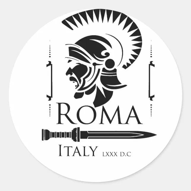 Roman Army - Legionary with Gladio Classic Round Sticker | Zazzle