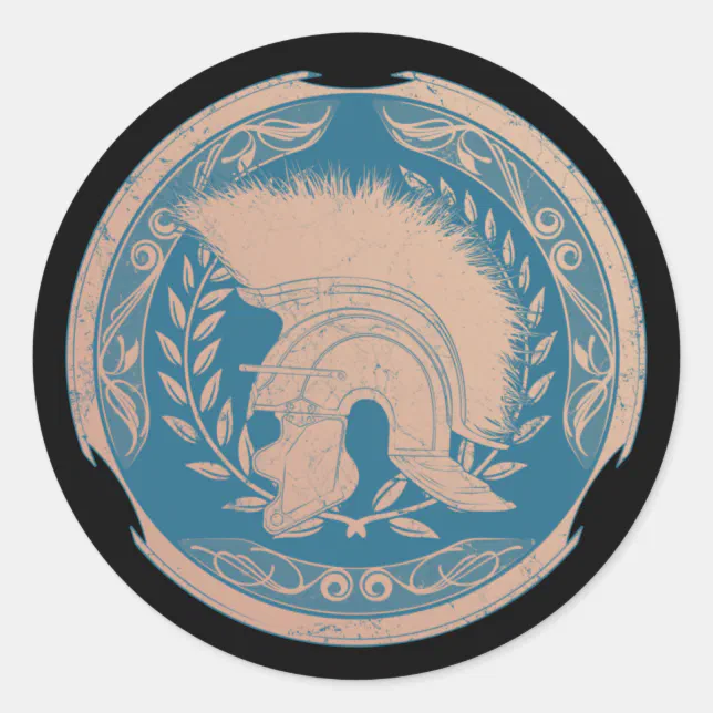 Roman Centurion Helmet Classic Round Sticker | Zazzle
