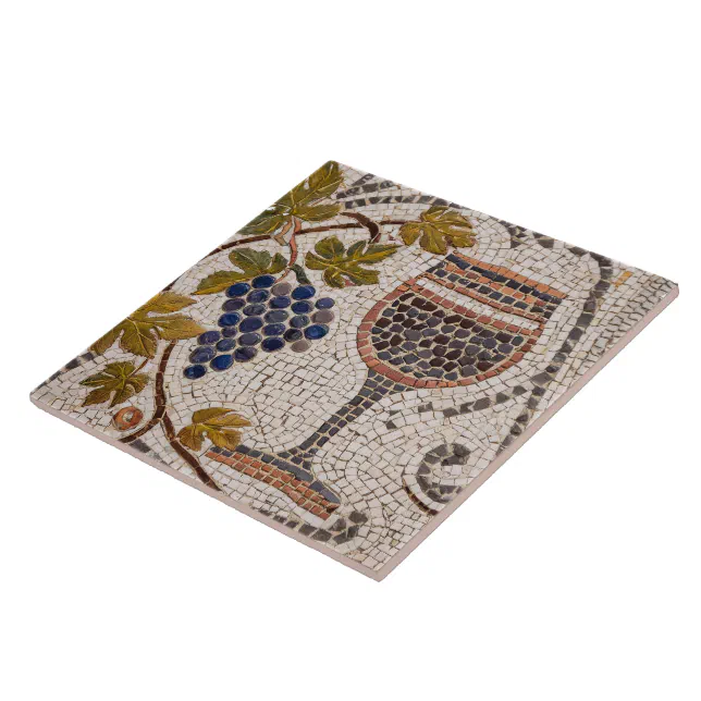 Roman Mosaic Style Wine Ceramic Tile | Zazzle