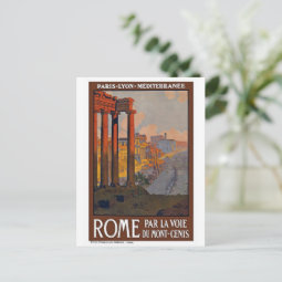 "Rome" Vintage Travel Poster Postcard | Zazzle