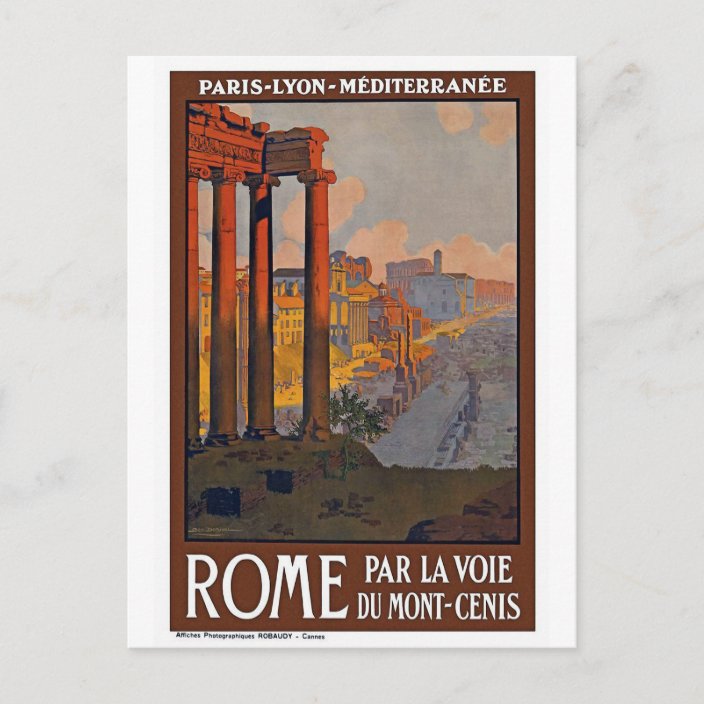"Rome" Vintage Travel Poster Postcard | Zazzle.co.uk