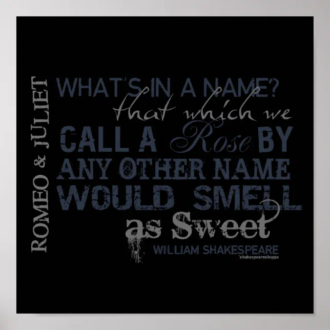 Romeo & Juliet Name Quote Poster | Zazzle