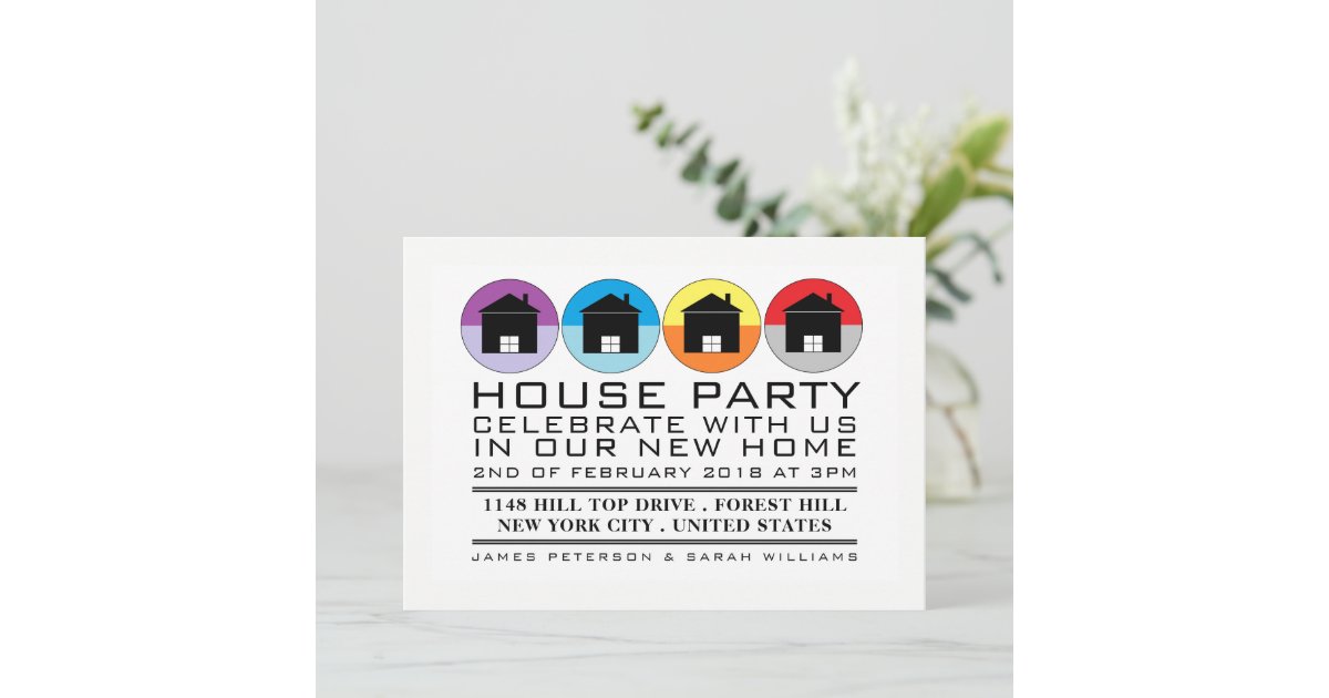 Rooftop Icons, Housewarming Party, House Party Invitation | Zazzle