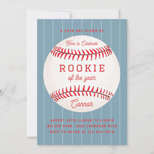 Rookie of the year 1st Birthday Party Invitation | Zazzle