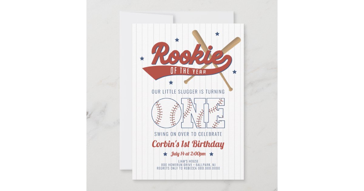 Rookie of the Year First Birthday Invitation | Zazzle