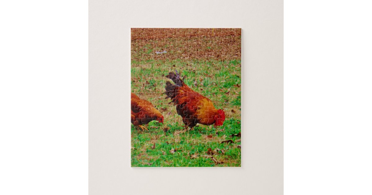 Rooster and Hen Jigsaw Puzzle | Zazzle