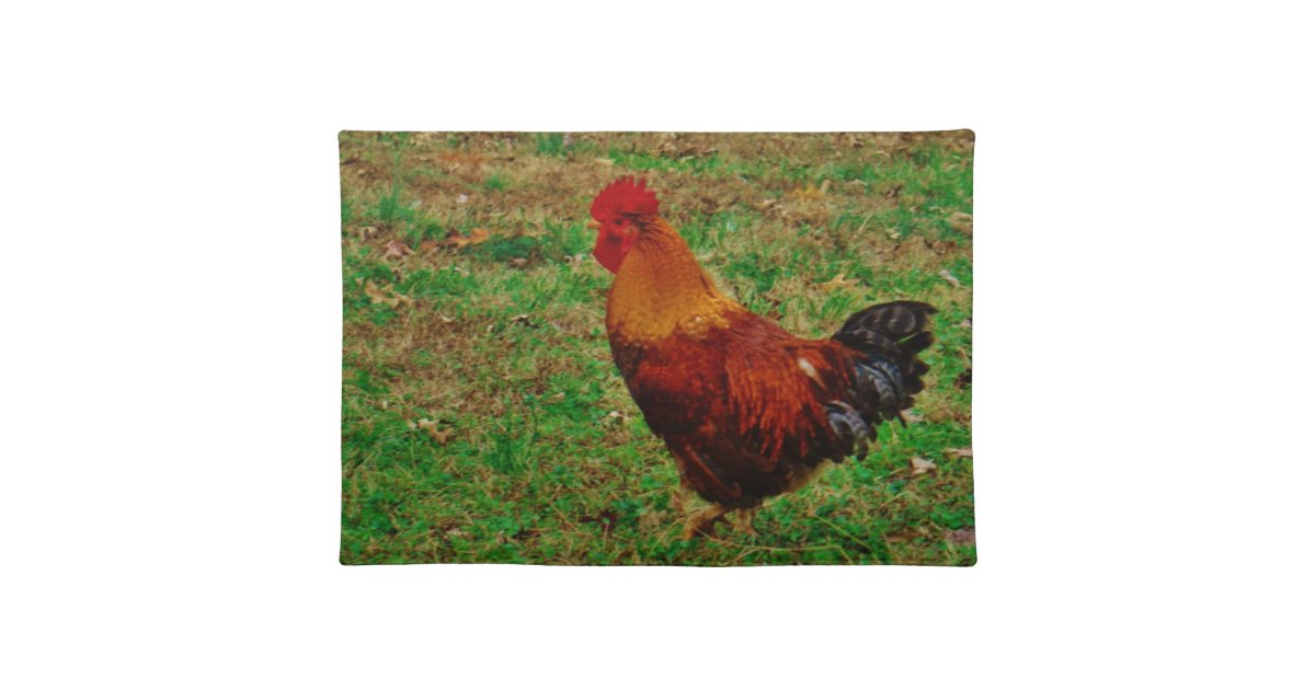 Rooster Facing Left Placemat | Zazzle