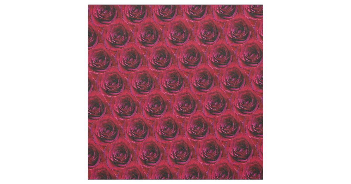 Rose Fabric Red Rose Fabric Cotton or Poly Custom | Zazzle