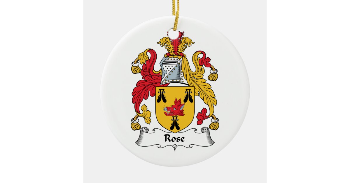 Rose Family Crest Ceramic Tree Decoration | Zazzle