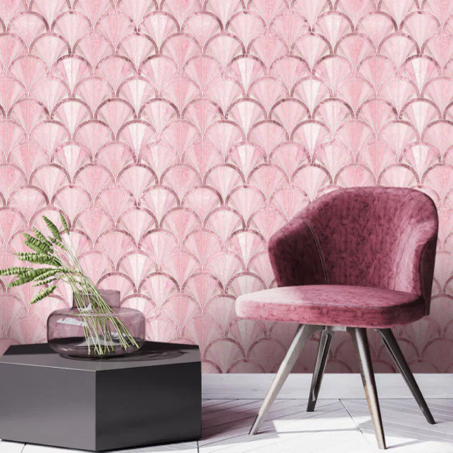 Rose Gold Art Deco Luxury Pattern Wallpaper | Zazzle