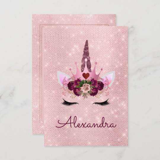 Rose Gold Sparkle Glitter Girly Birthday Party Invitation Uk
