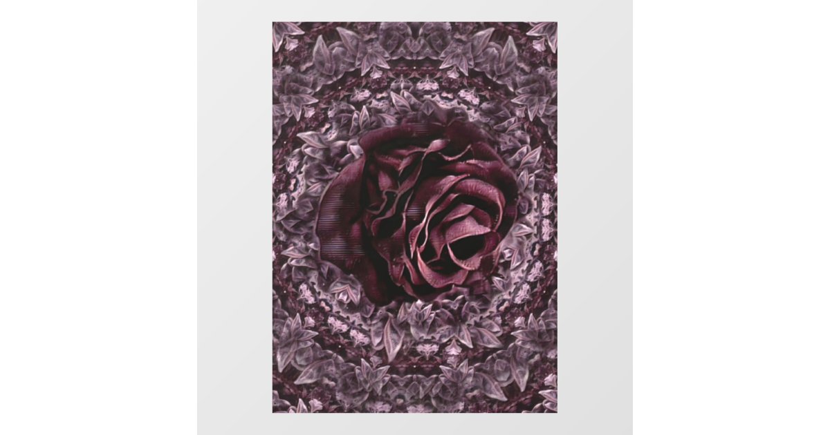 Rose Mandala Window Cling | Zazzle