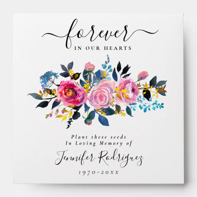 Roses Gold Seed Packet Memorial Funeral Envelope | Zazzle