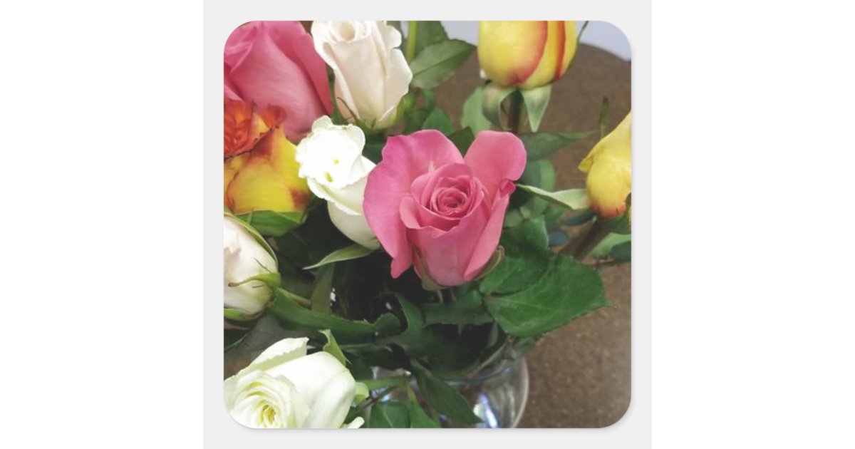 Roses Square Sticker | Zazzle