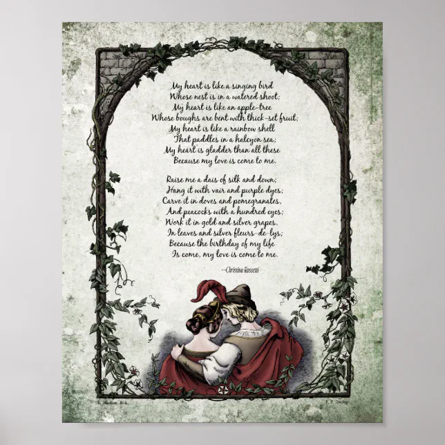 Rossetti "Love" Victorian Art Poem 8x10 Poster | Zazzle