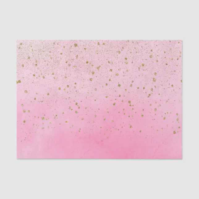 Rosy Rose Pink & Gold Glitter Bridal Shower Party Tissue Paper | Zazzle
