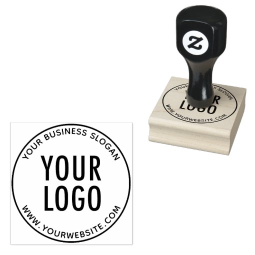 Round Custom Rubber Stamp with Your Company Logo | Zazzle