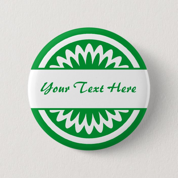Round Flower - Grass Green 6 Cm Round Badge | Zazzle.co.uk