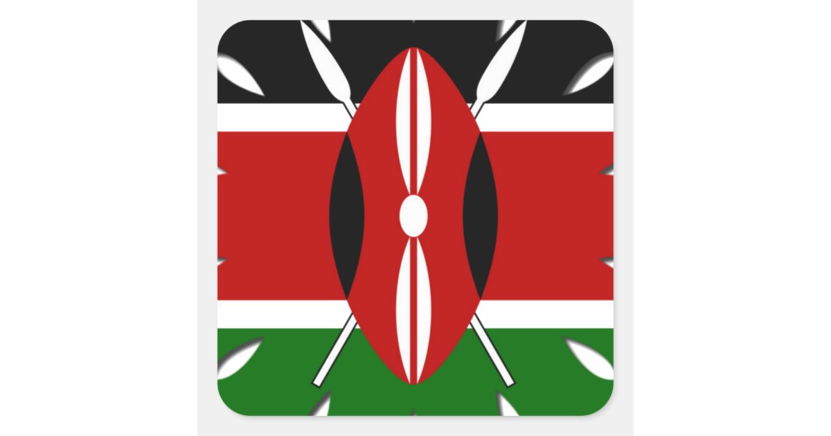 Round Kenyan Motif: A National Symbol Square Sticker | Zazzle