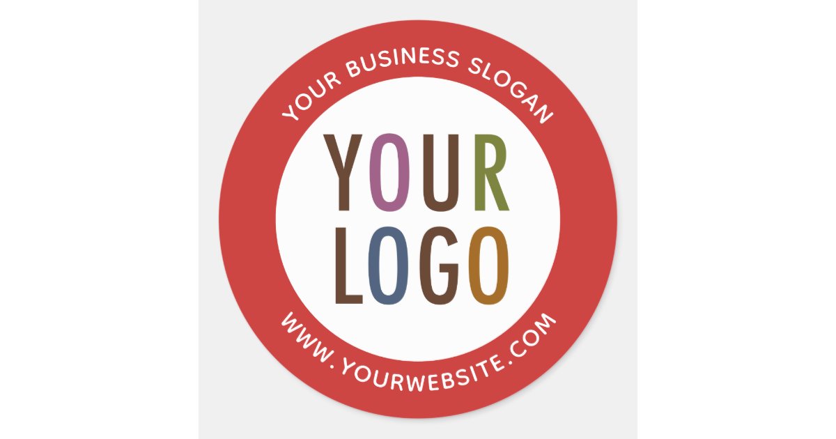 Round Promotional Business Stickers Company Logo | Zazzle