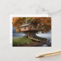 Round tree house poster postcard | Zazzle