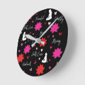 Round Wall Clock | Self-Care Lotus Design | Zazzle