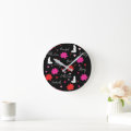 Round Wall Clock | Self-Care Lotus Design | Zazzle