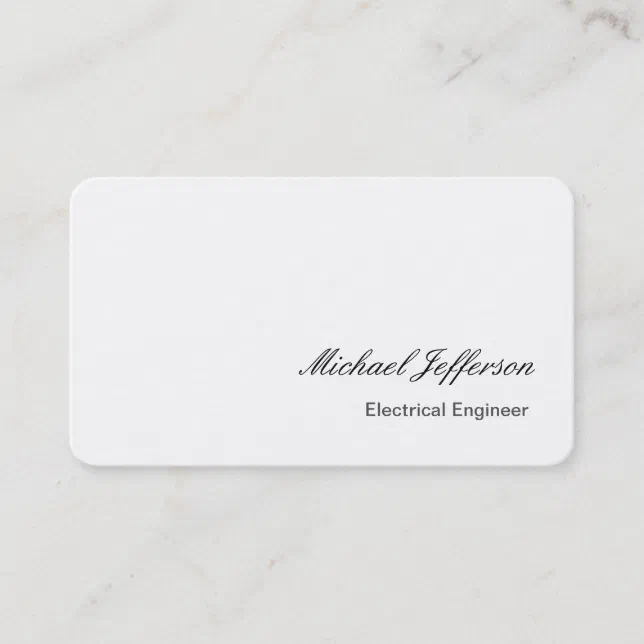 Rounded White Electrical Engineer Business Card | Zazzle