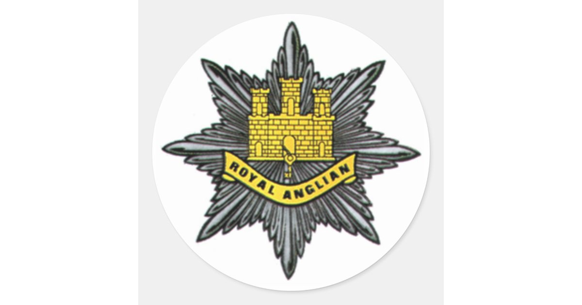 Royal Anglian Regiment Small Circular Sticker | Zazzle