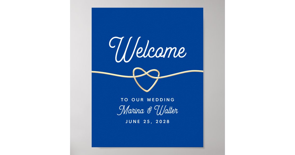 Royal Blue Wedding Welcome Poster | Zazzle