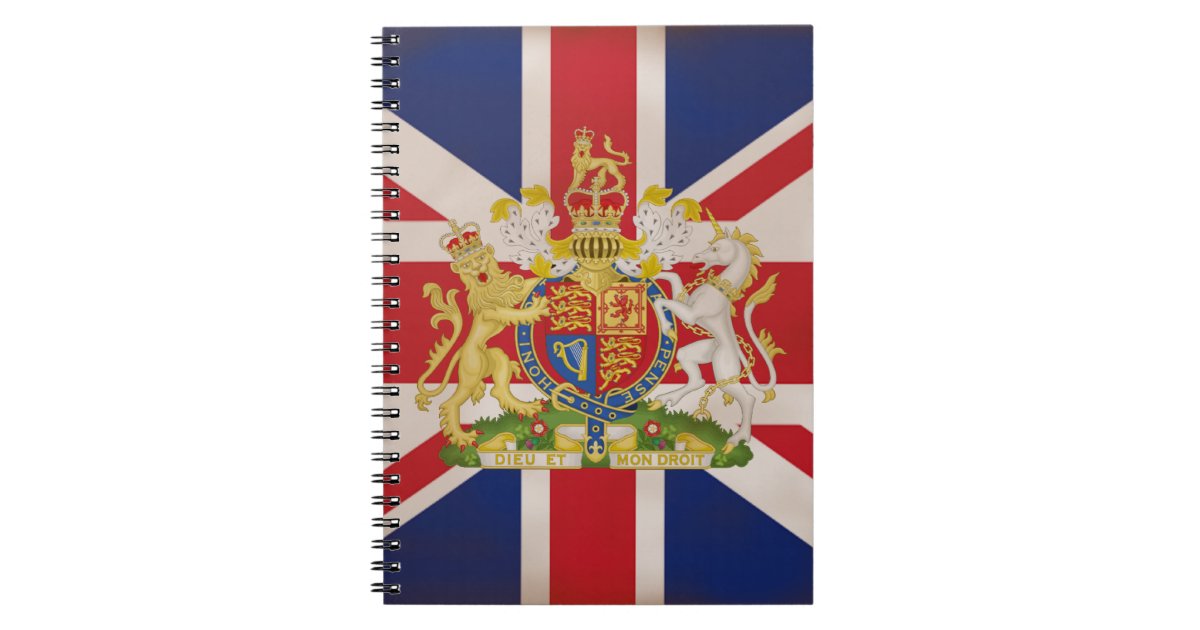 Royal Crest on Union Jack. Notebook | Zazzle