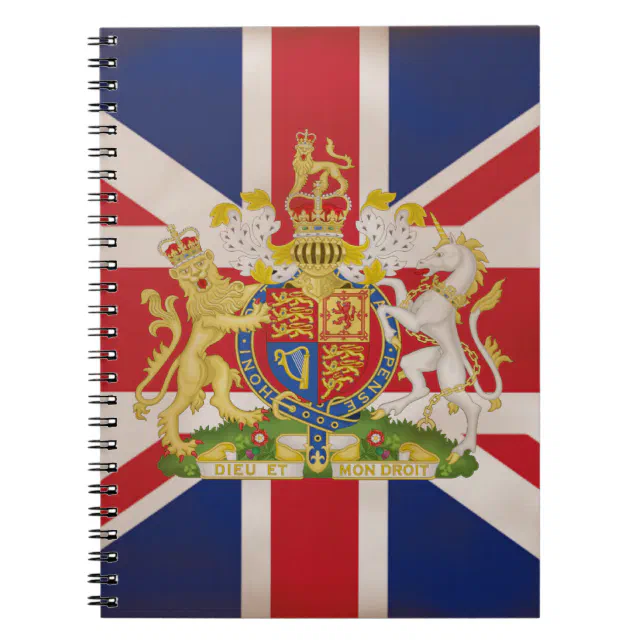 Royal Crest on Union Jack. Notebook | Zazzle
