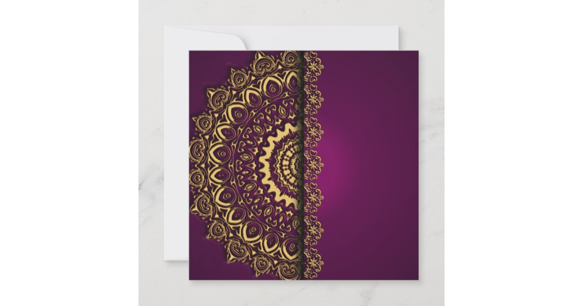 Royal Purple and Gold Invitation | Zazzle