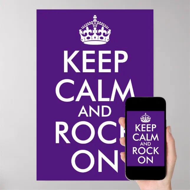 Royal Purple Keep Calm and Edit Text Poster | Zazzle