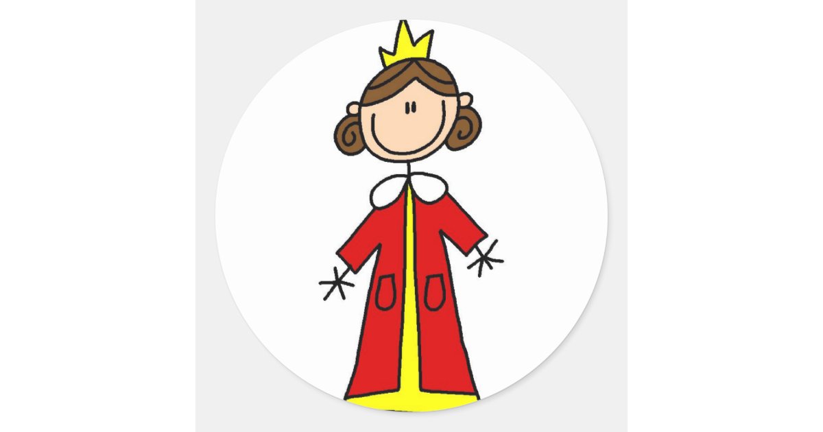 Royal Queen Stick Figure Sticker | Zazzle