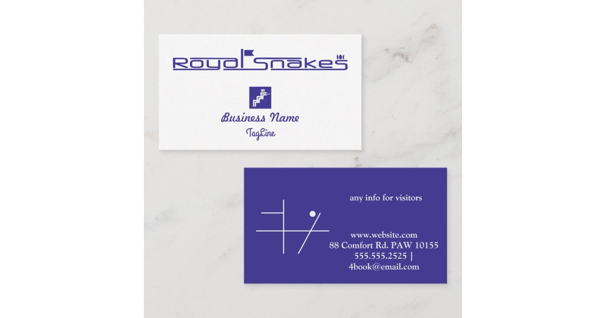 Royal Snakes Blue Label Business Card | Zazzle