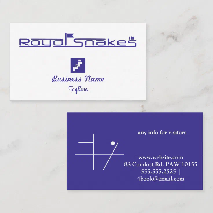 Royal Snakes Blue Label Business Card | Zazzle