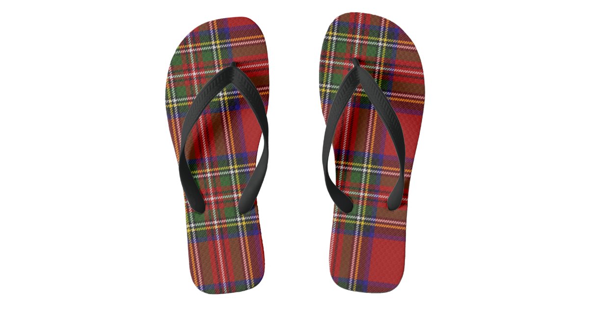 Royal Stewart Tartan Plaid Scottish Pattern Flip Flops | Zazzle