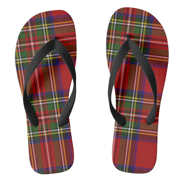 Royal Stewart Tartan Plaid Scottish Pattern Flip Flops | Zazzle