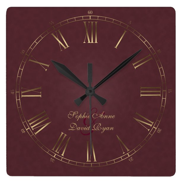 Burgundy Wall Clocks | Zazzle UK