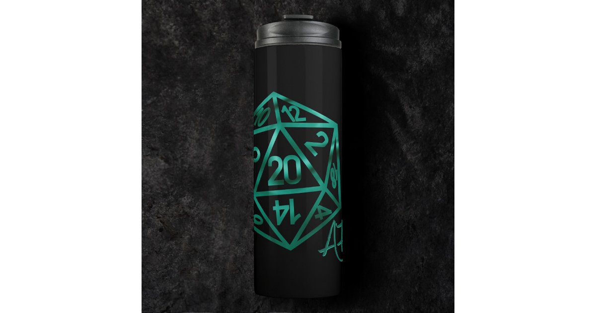 RPG Crit AF | Emerald Fantasy Tabletop Gamer Dice Thermal Tumbler | Zazzle