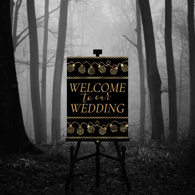 RPG Lights | Gold Fantasy Tabletop Gamer Welcome Poster | Zazzle