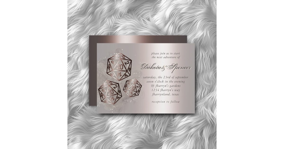 RPG Splash | Copper Sheen Fantasy Tabletop Gamer Invitation | Zazzle